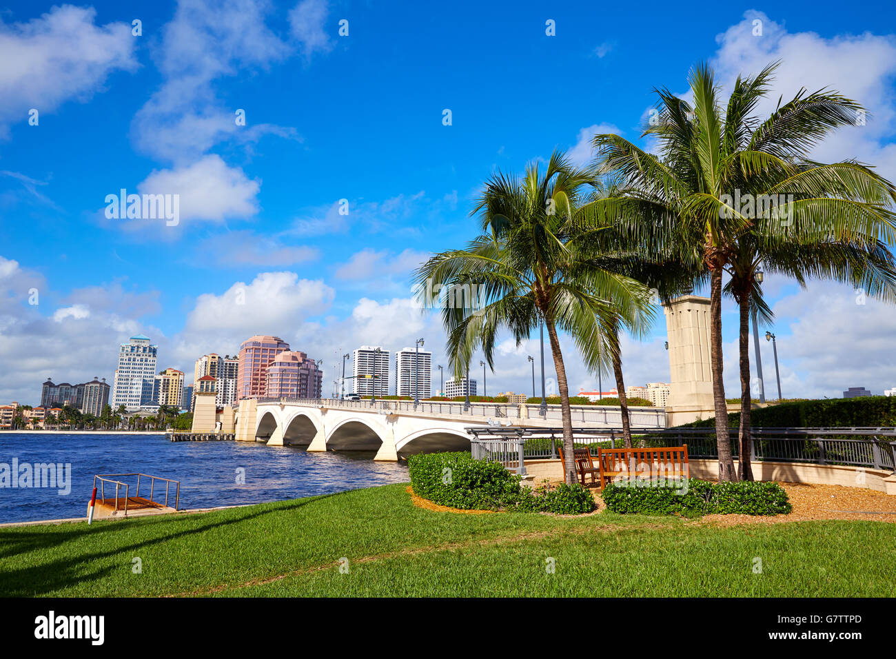 Palm Beach skyline royal Park bridge in Florida USA Stock Photo - Alamy