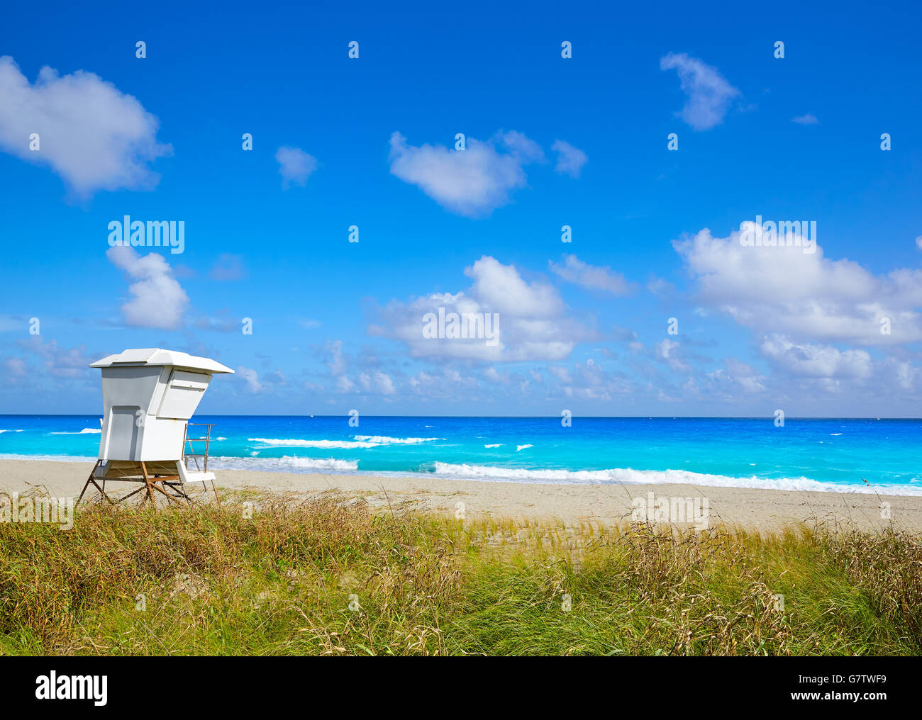 Palm Beach beach baywatch tower in Florida USA Stock Photo - Alamy