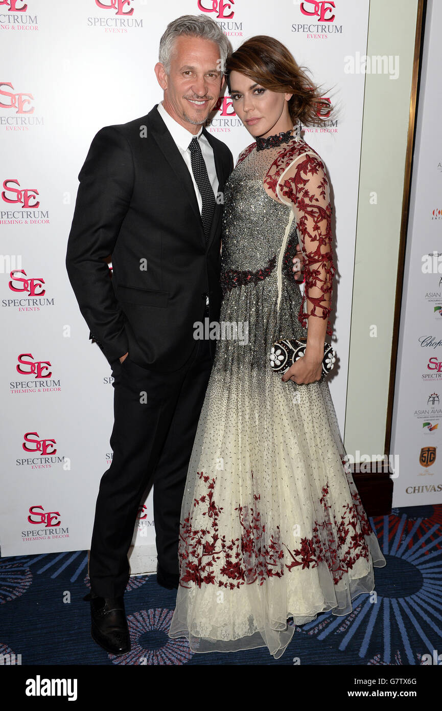 Gary and Danielle Lineker attending the 2015 British Asian Awards at ...