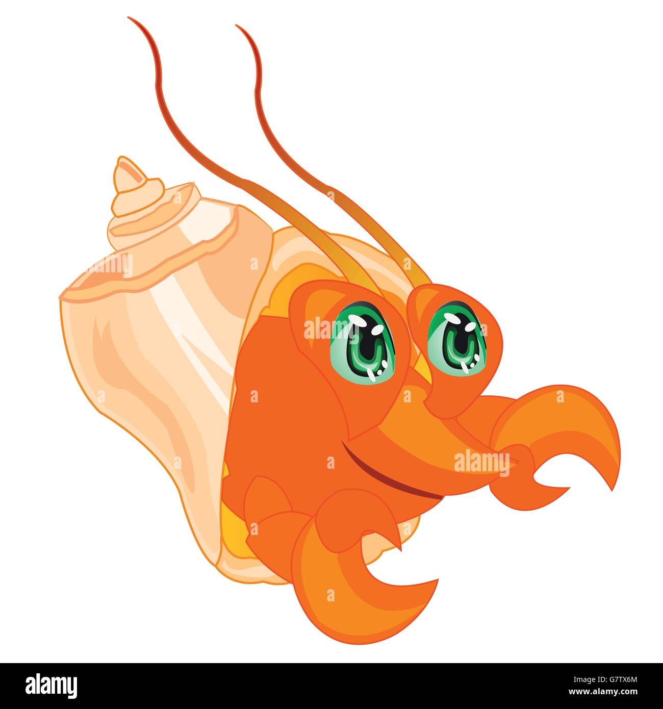 Crab in seashell Stock Vector Image & Art - Alamy