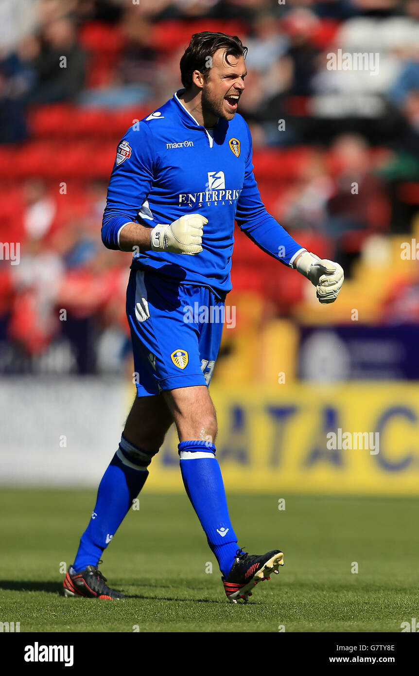 Leeds United's Stuart Taylor celebrates his sides opening goal Stock ...
