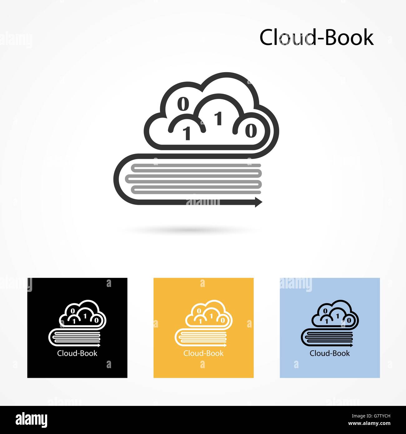 Cloud and book logo vector design template. Computer and data transfer ...