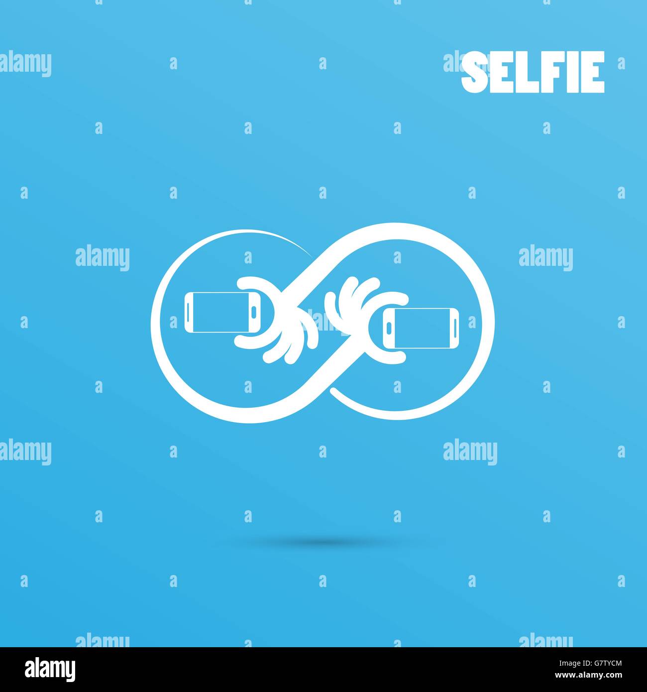 Infinite selfie logo elements design.Taking selfie portrait photo on ...