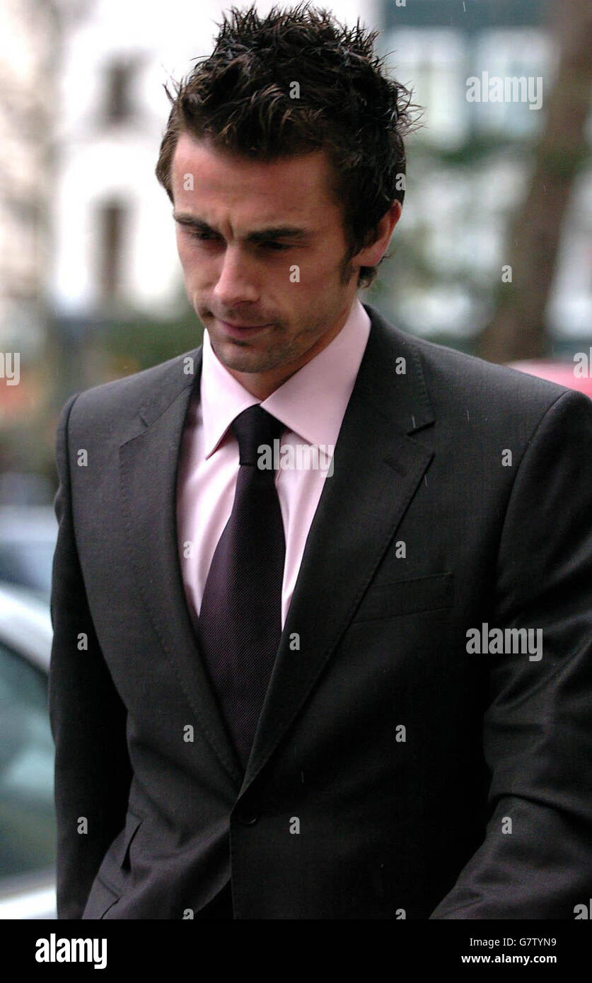 Southampton footballer David Prutton arrives. Prutton was appearing at ...