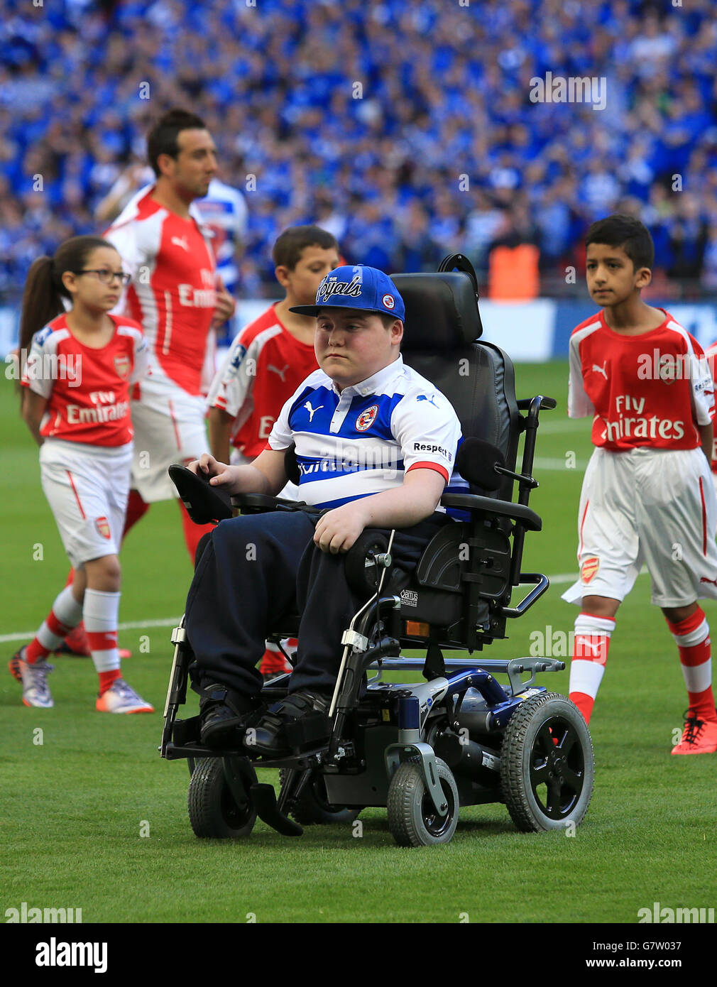 Reading mascot Ryan Duval after greeting the players before the game ...