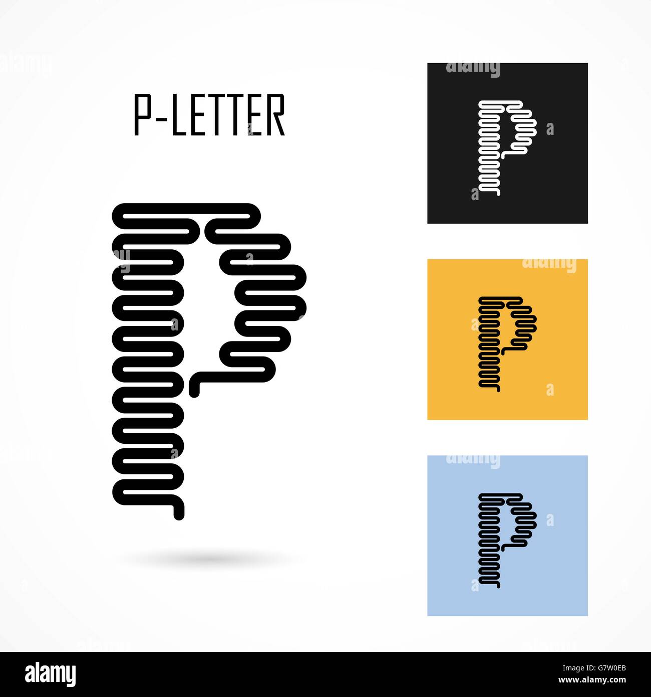 Creative P- letter icon abstract logo design vector template.Creative P ...