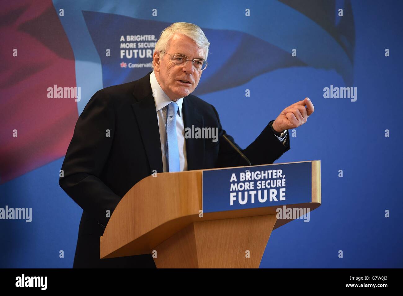 Former Prime Minister Sir John Major gives a speech to Conservative ...