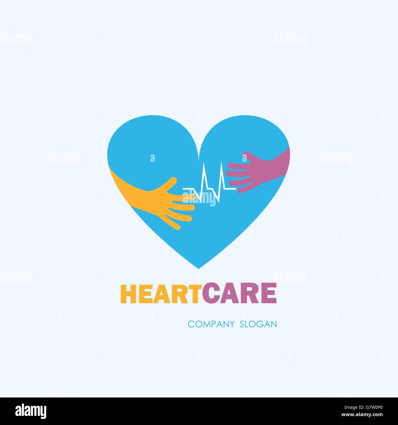 Healthcare & Medical symbol with heart shape.Heart Care logo,vector ...