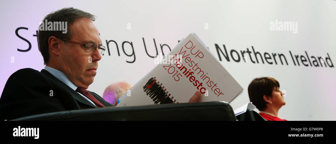 Democratic Unionist Party deputy leader Nigel Dodds during the party's ...