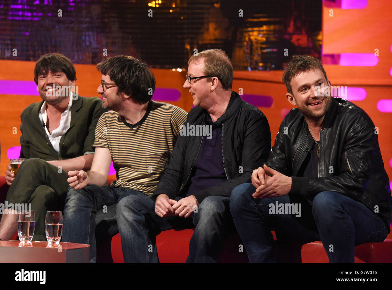 (Left-right) Alex James, Graham Coxon, Dave Rowntree and Damon Albarn ...