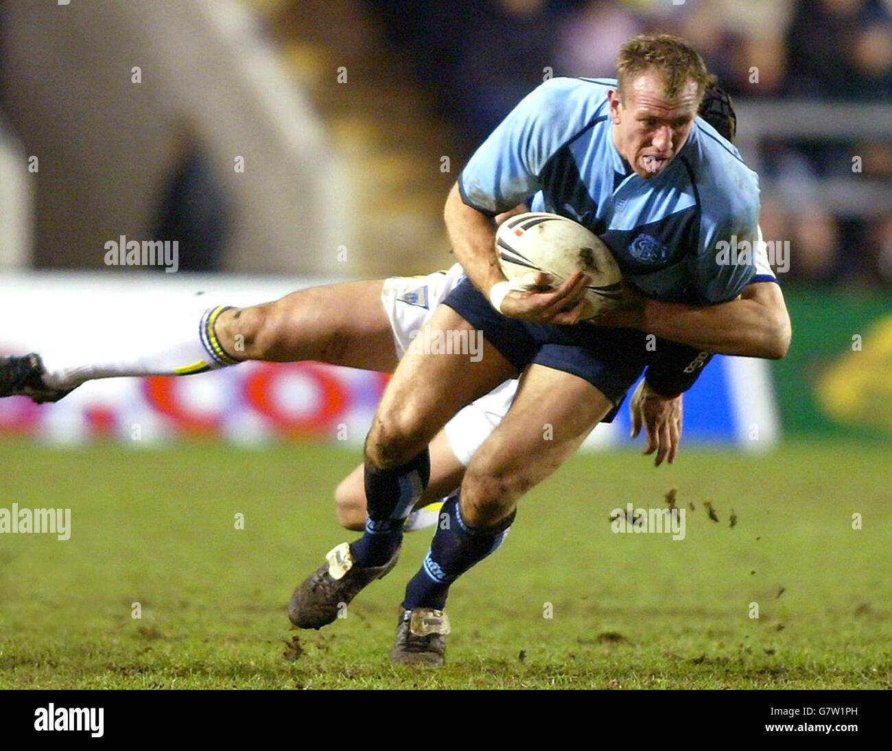 Warrington wolves mike tackled st hi-res stock photography and images ...