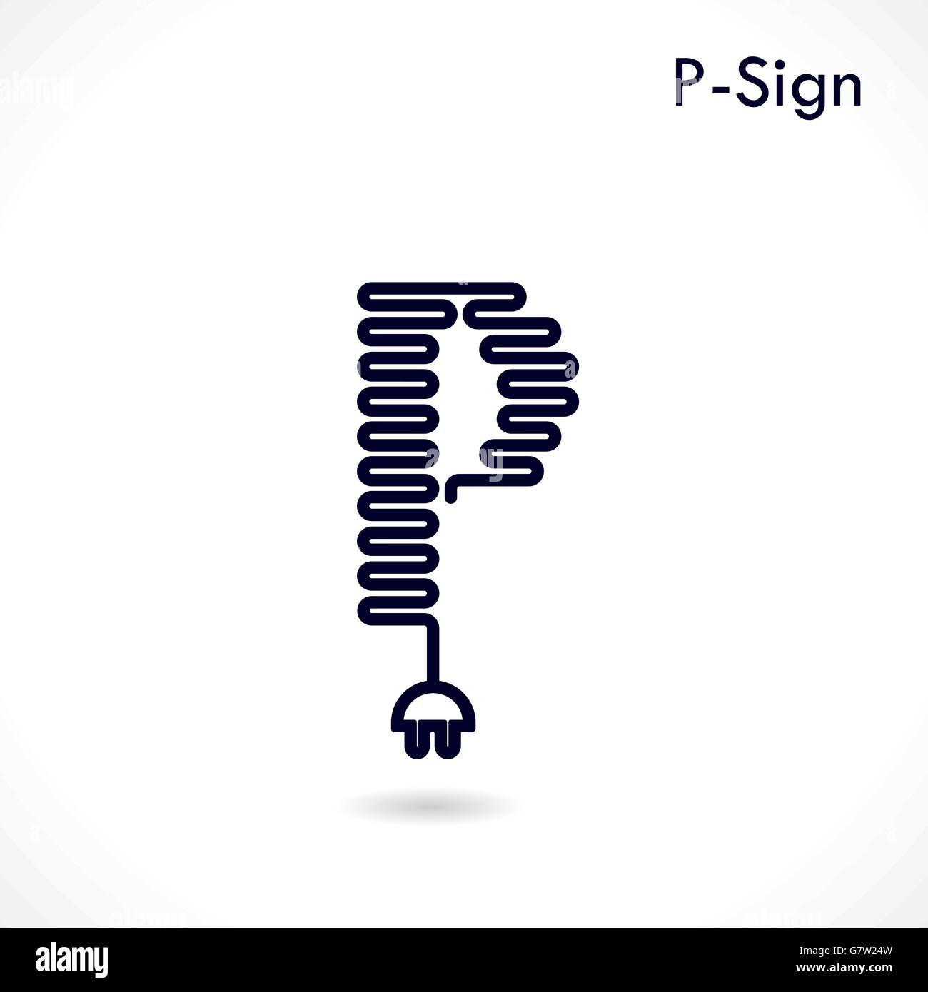 Creative P- letter icon abstract logo design vector template.Creative P ...