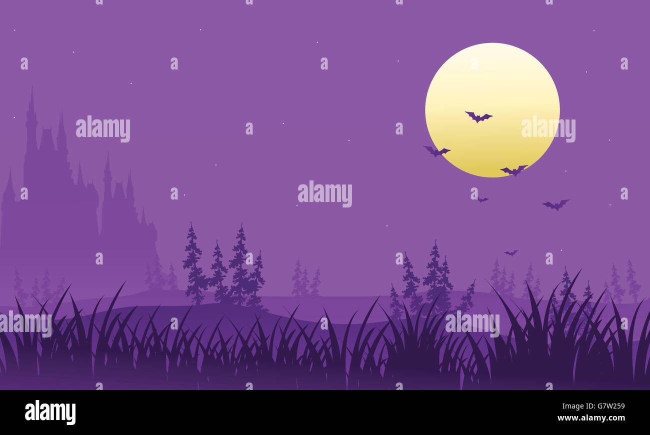Full moon at Halloween bat Stock Vector Image & Art - Alamy