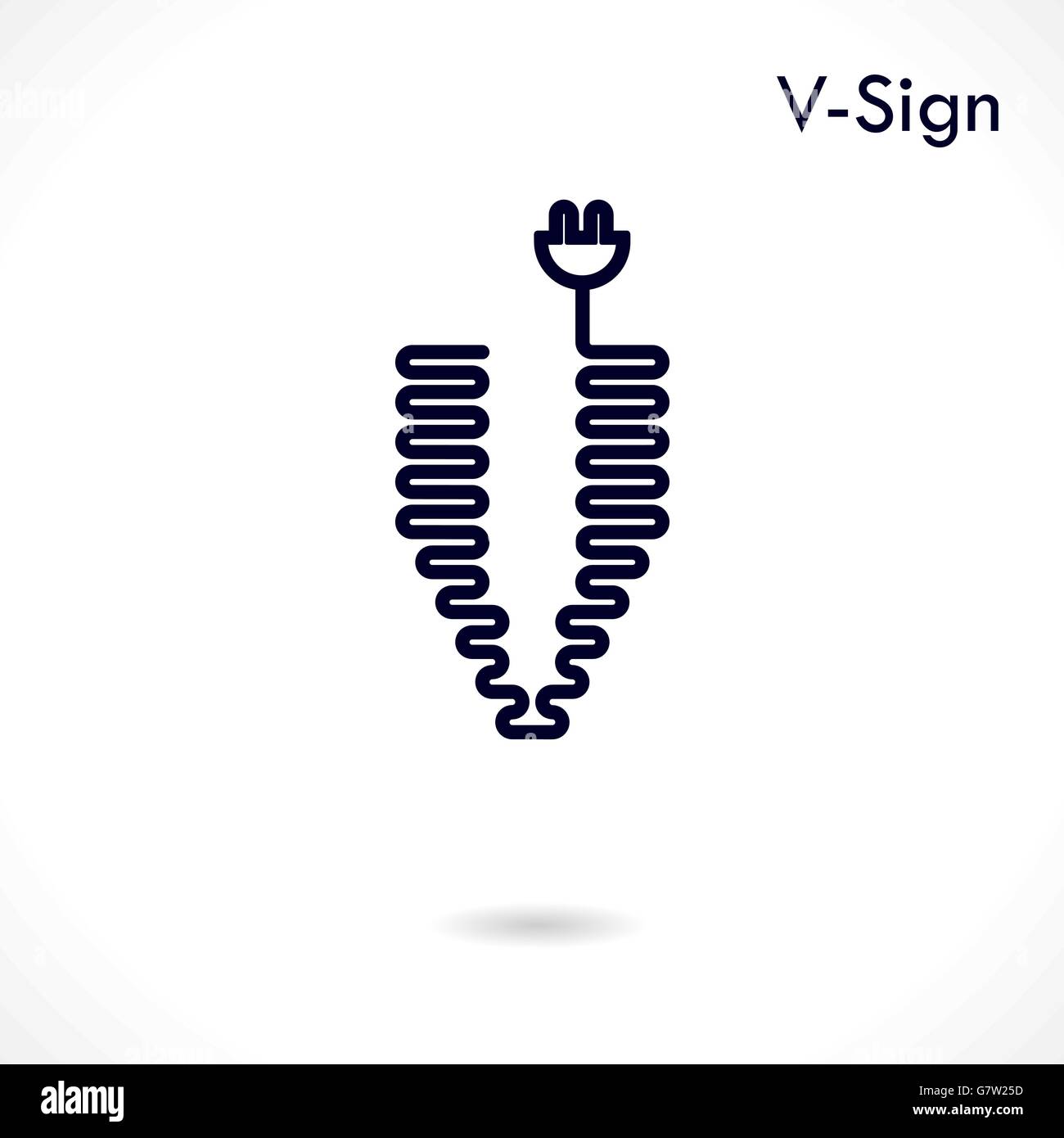 Creative V- letter icon abstract logo design vector template.Creative V ...