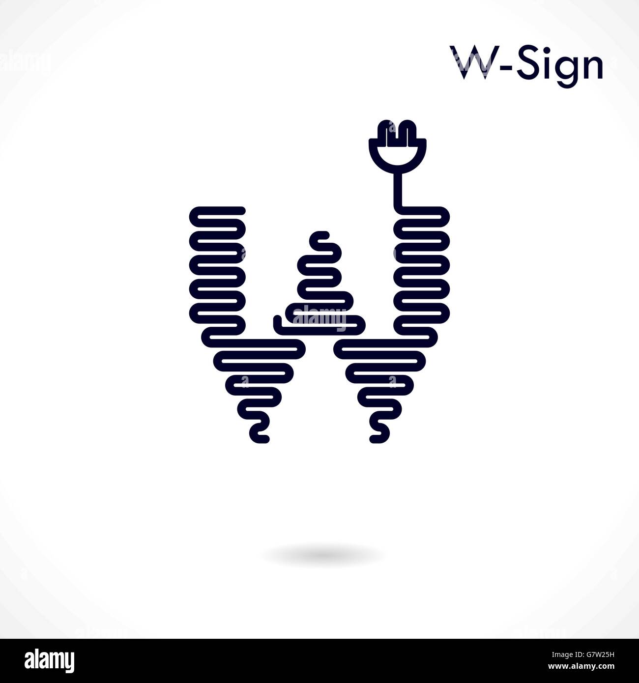 Creative W- letter icon abstract logo design vector template.Creative W ...