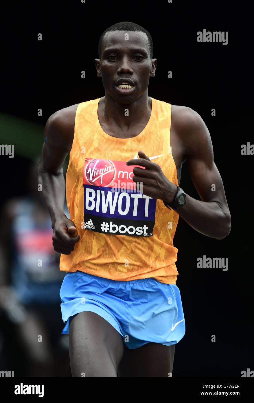 Athletics - Virgin Money London Marathon 2015. Kenya's Stanley Biwott ...