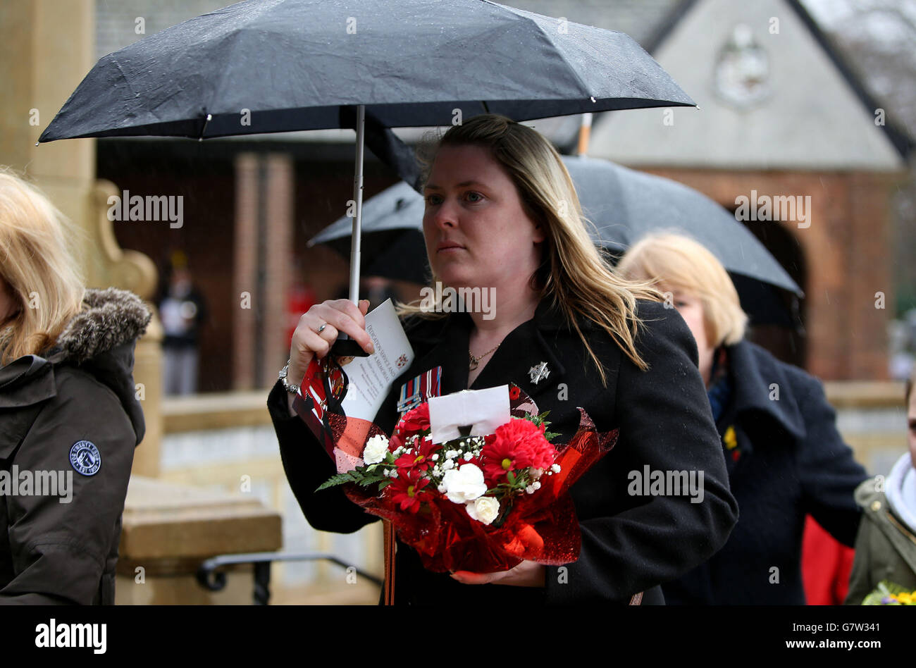 Rebecca Rigby, the widow of murdered Fusilier Lee Rigby, 25, attend the ...