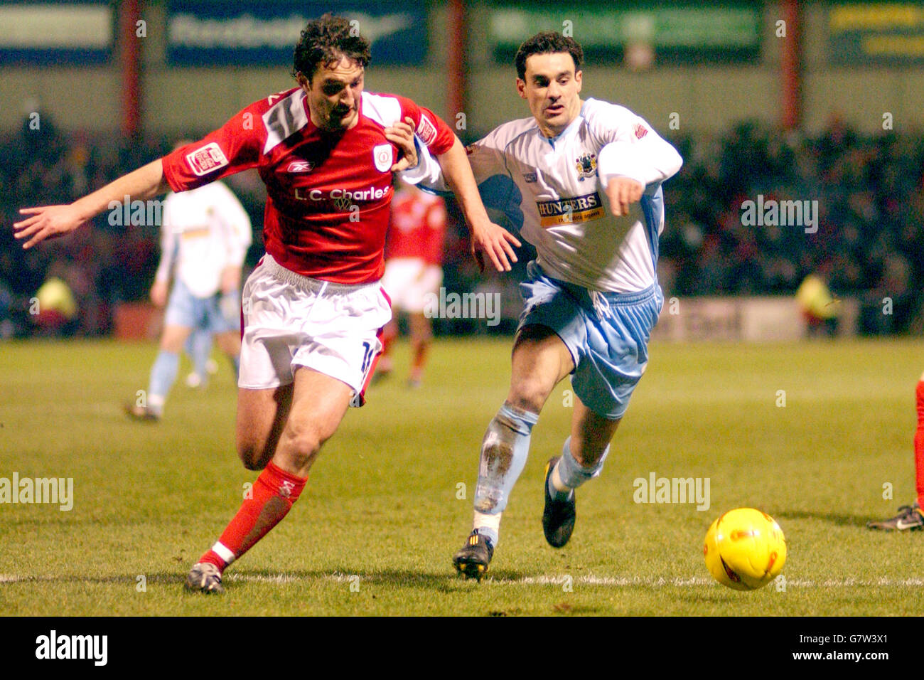 (L-R) Crewe Alexandra's Chris McCready and Jean-Louis Valois, Burnley ...