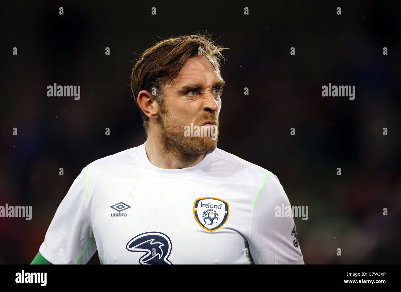 Republic of Ireland's Richard Keogh during the warm up before the UEFA ...