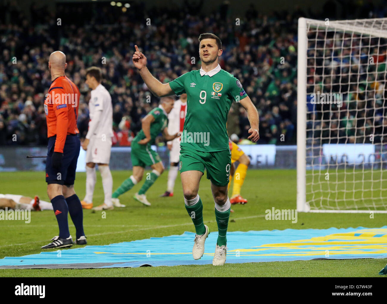 Republic of Ireland's Shane Long celebrates scoring his sides opening ...