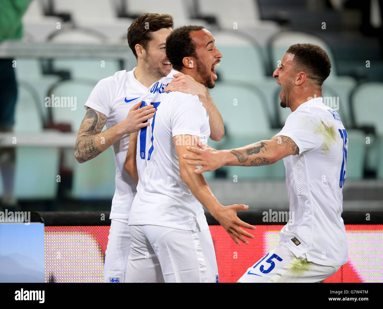 England's Andros Townsend celebrates scoring his side's first goal of ...