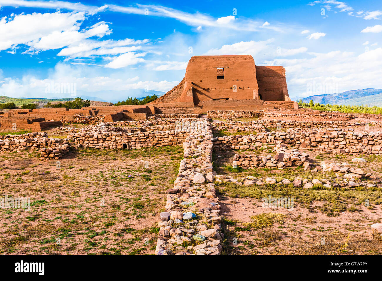 adobe ruins in pecos national historical park in Sangre de Cristo ...