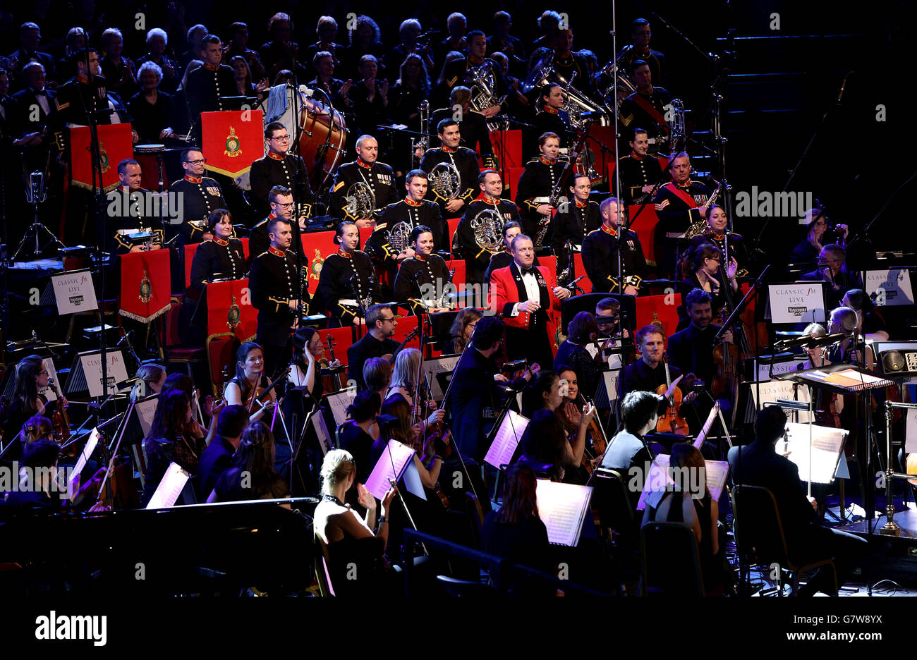 Major Peter Curtis conducts the Band of Her Majesty's Royal Marines on ...