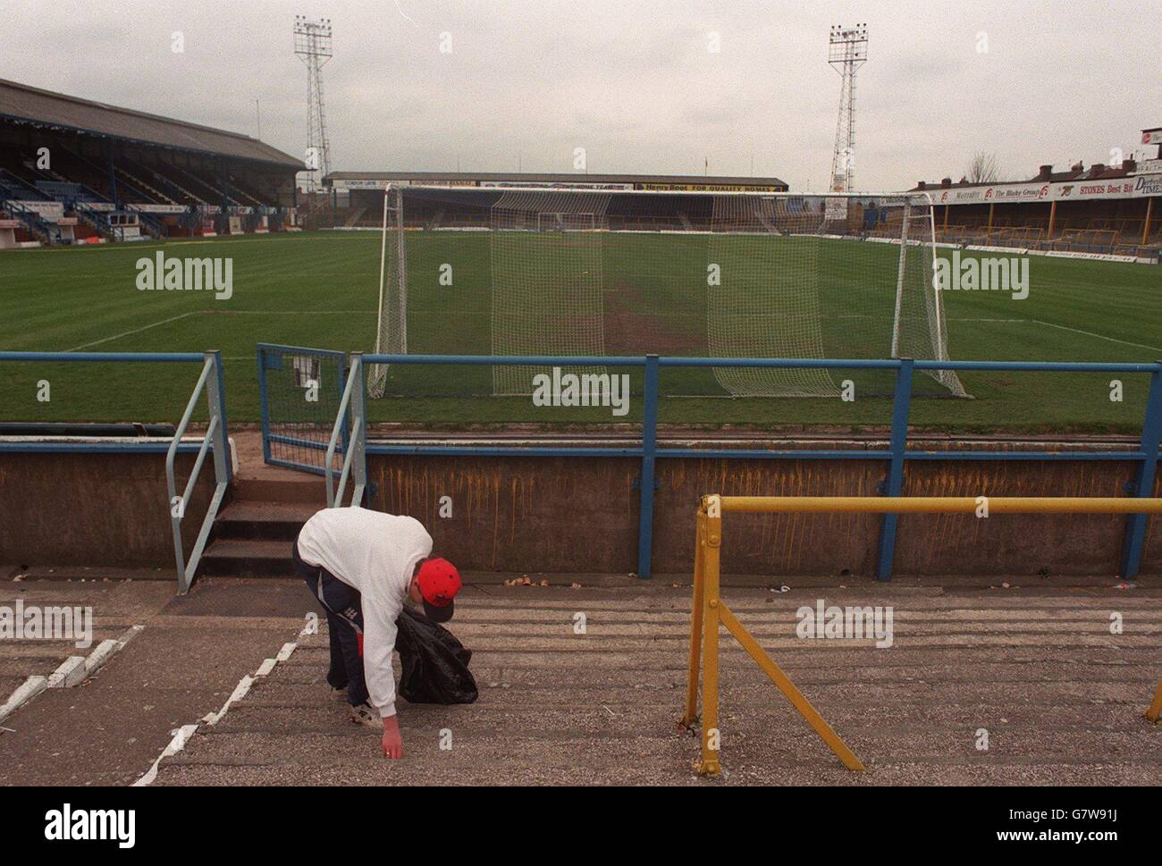 Clean up at chesterfields home ground saltergate hi-res stock ...