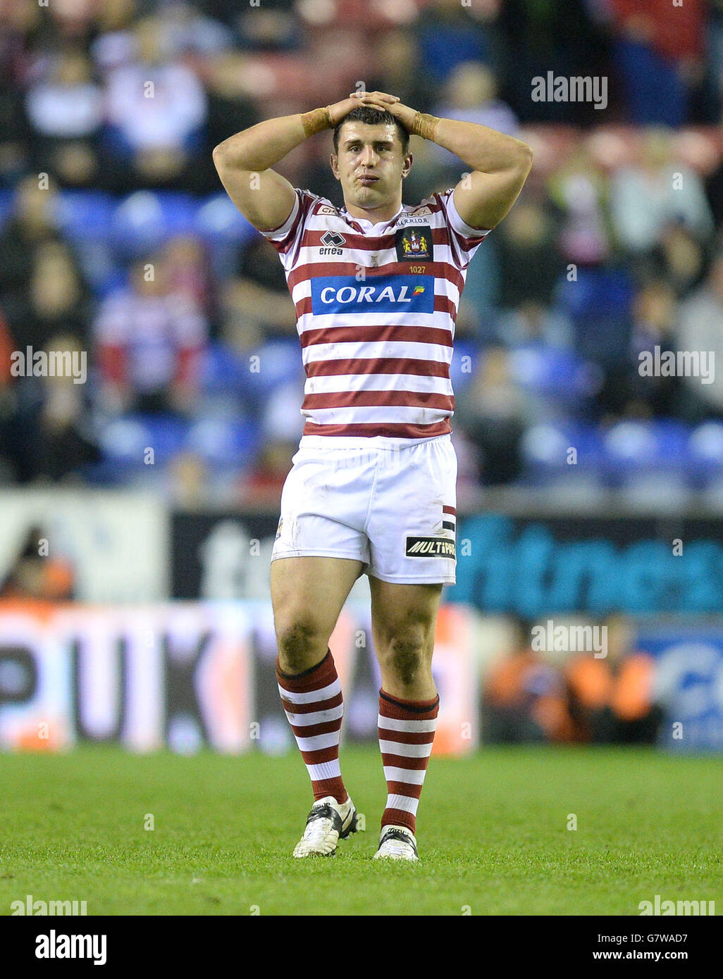 Wigan Warriors Ben Flower in action against Warrington Wolves, during ...