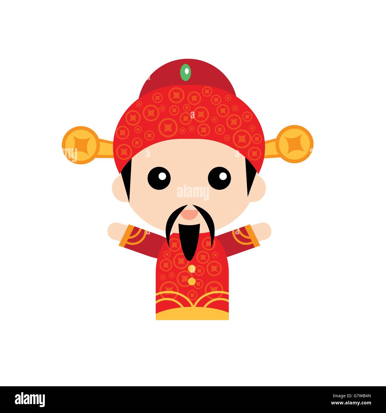 Chinese God of wealth Stock Vector Image & Art - Alamy