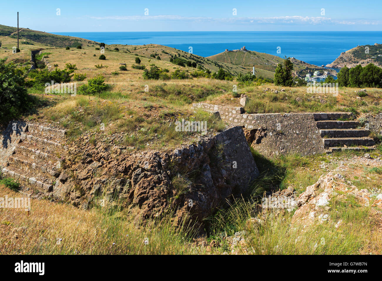 Redoubts of nineteenth century. Balaklava in Crimea Stock Photo - Alamy