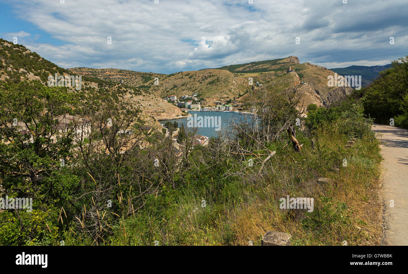 Balaklava is popular Crimean resort. Bay former submarine base Stock ...