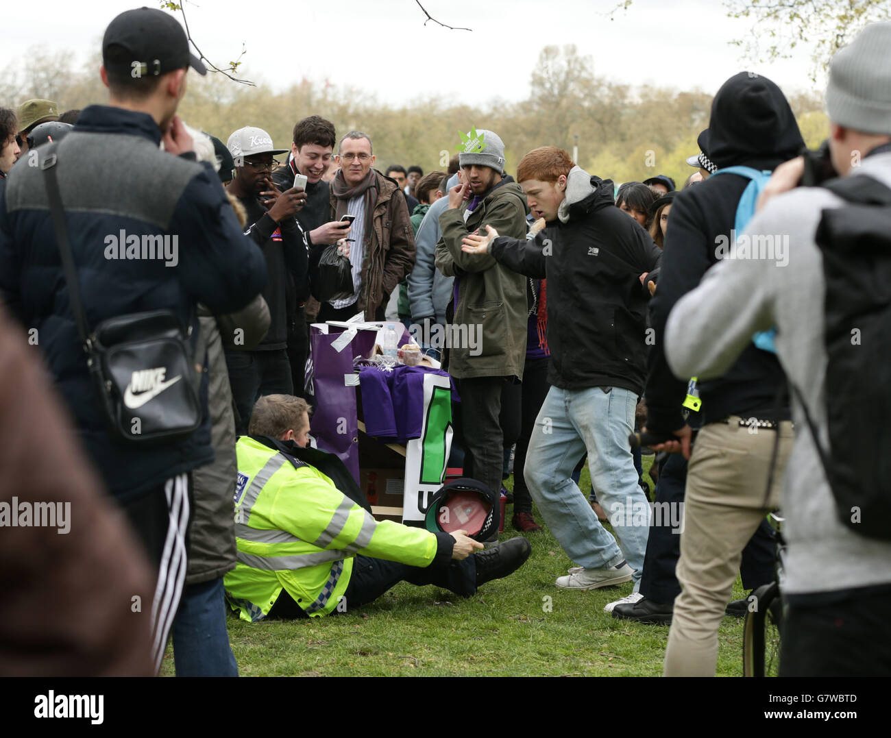 A scuffle with police during a '420 Celebration' pro-cannabis event ...