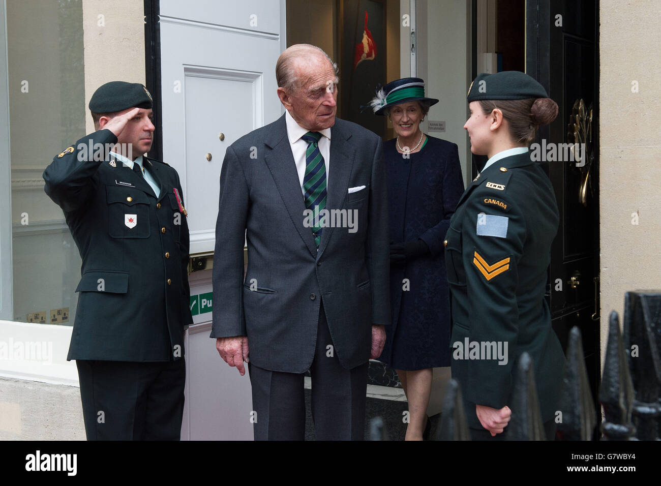 Duke of Edinburgh leaves after attending a reception for the Calgary ...