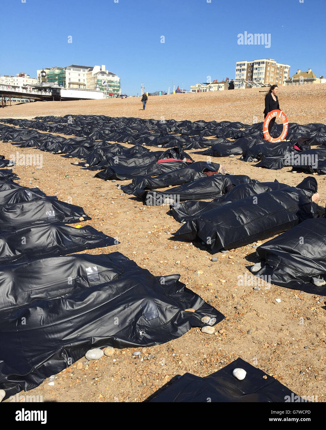 Amnesty holds body bag protest Stock Photo - Alamy