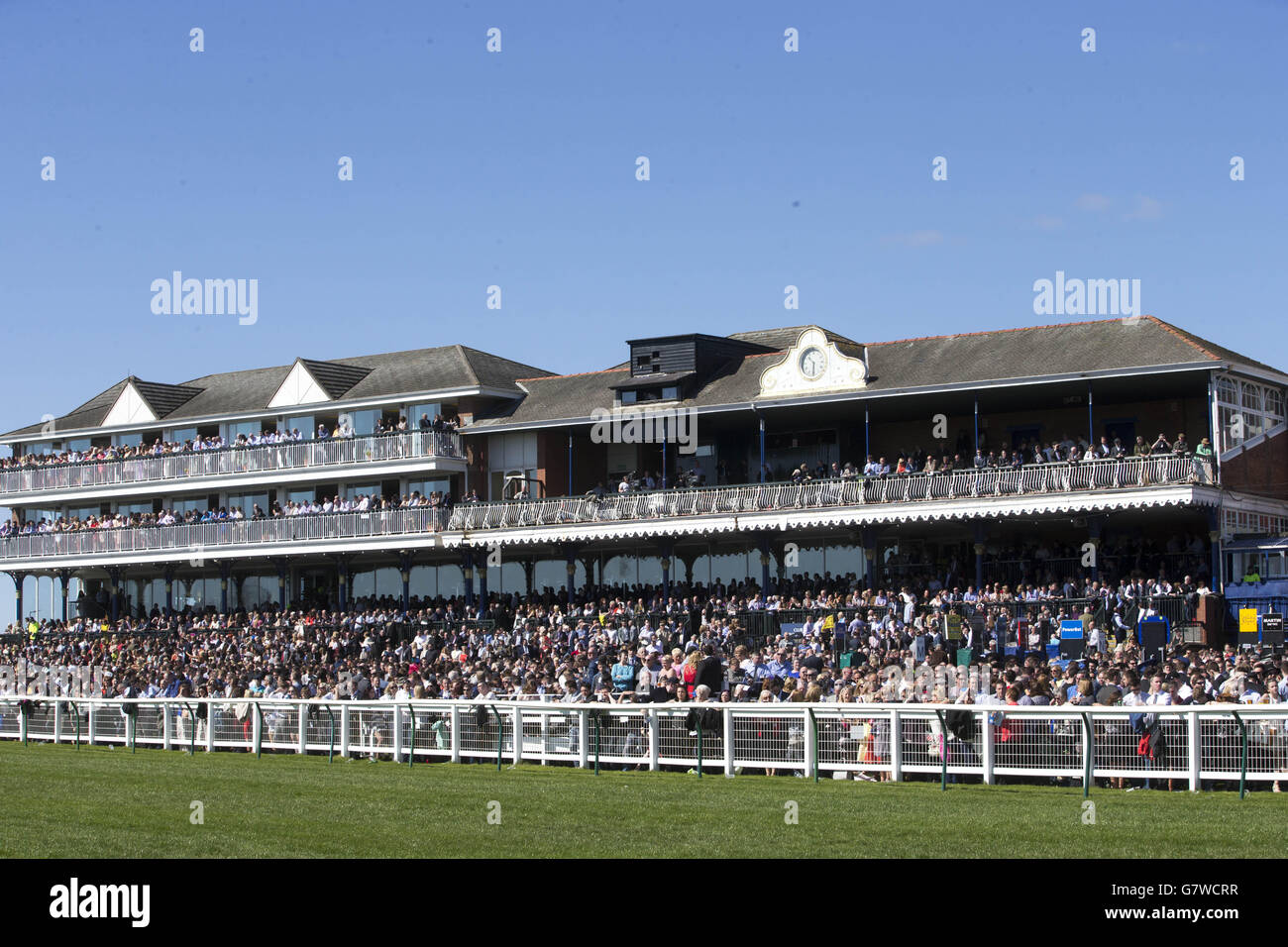 A general view of the grand stand at ayr racecourse hi-res stock ...
