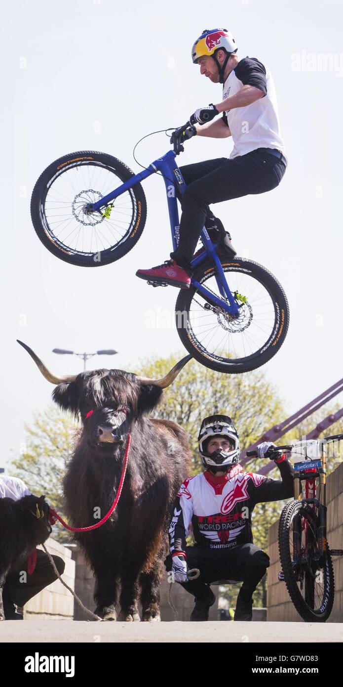 Danny MacAskill promotes Mountain Bike World Cup Stock Photo - Alamy