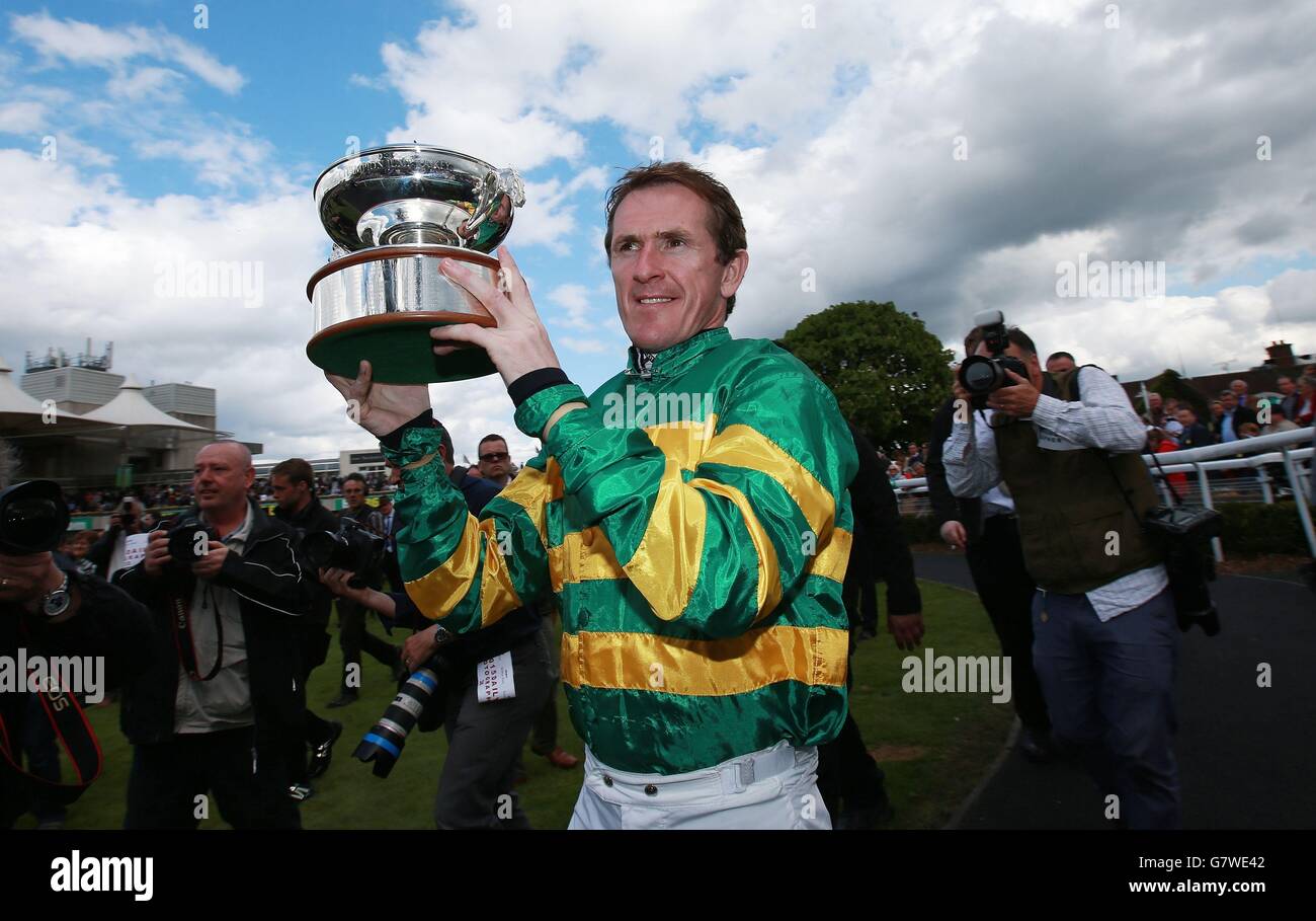 Tony mccoy parades champion jockey trophy jump finale sandown ...