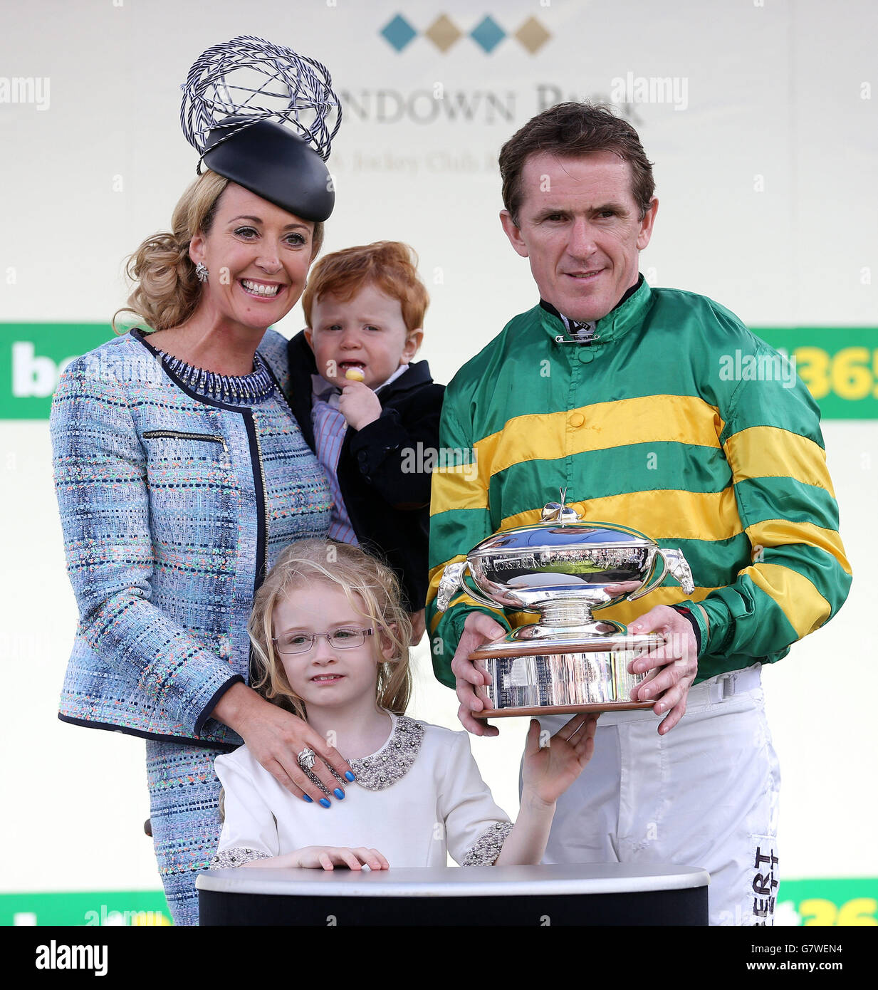 Tony McCoy with his wife Chanelle and children Eve and Archie after ...