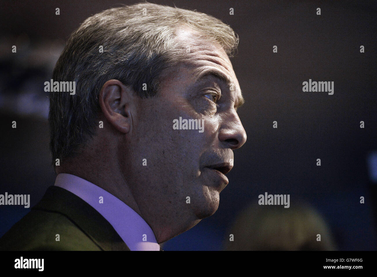 Ukip leader Nigel Farage, during a visit to the Respondez contact ...