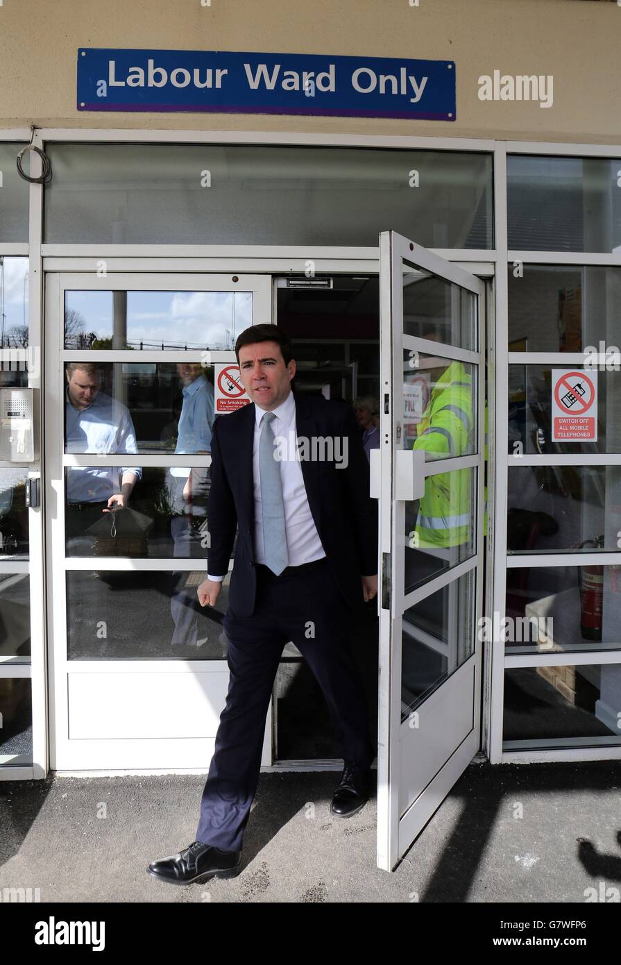 Shadow health secretary Andy Burnham during a campaign visit to ...