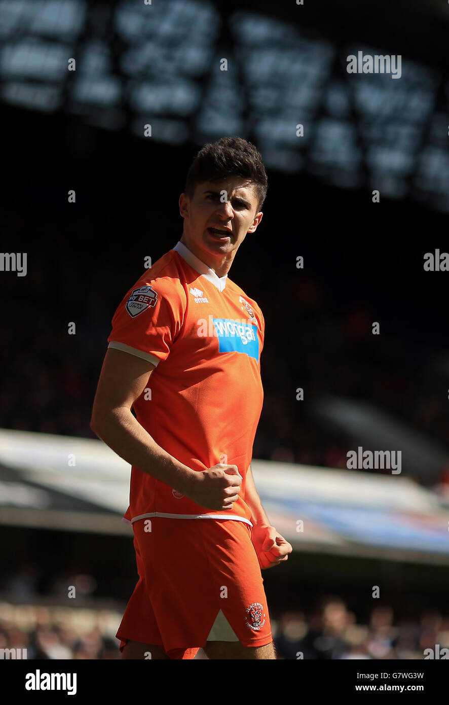 Blackpool's Henry Cameron celebrates his side's opening goal Stock ...