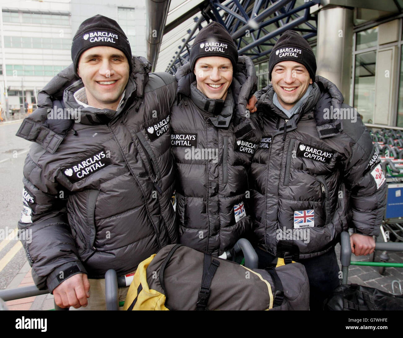 North pole adventurers left to right andrew gerber hi-res stock ...