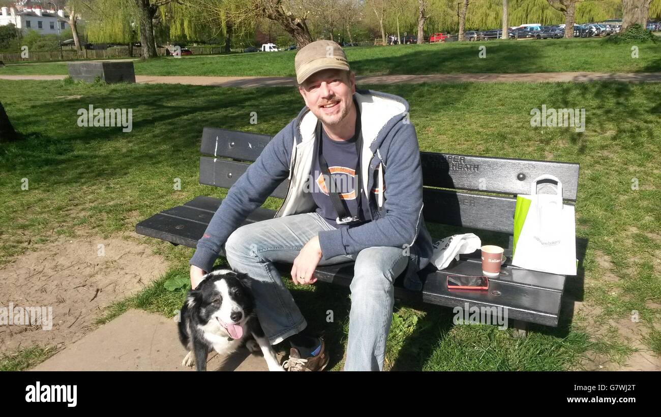 Hampstead resident Craig Moss, 39, and his collie Maggie (not named ...