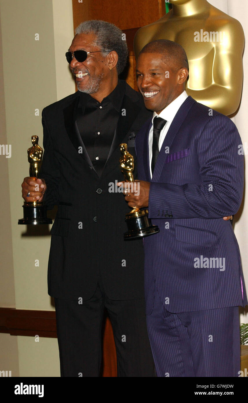 Best supporting actor morgan freeman best actor jamie foxx hi-res stock ...