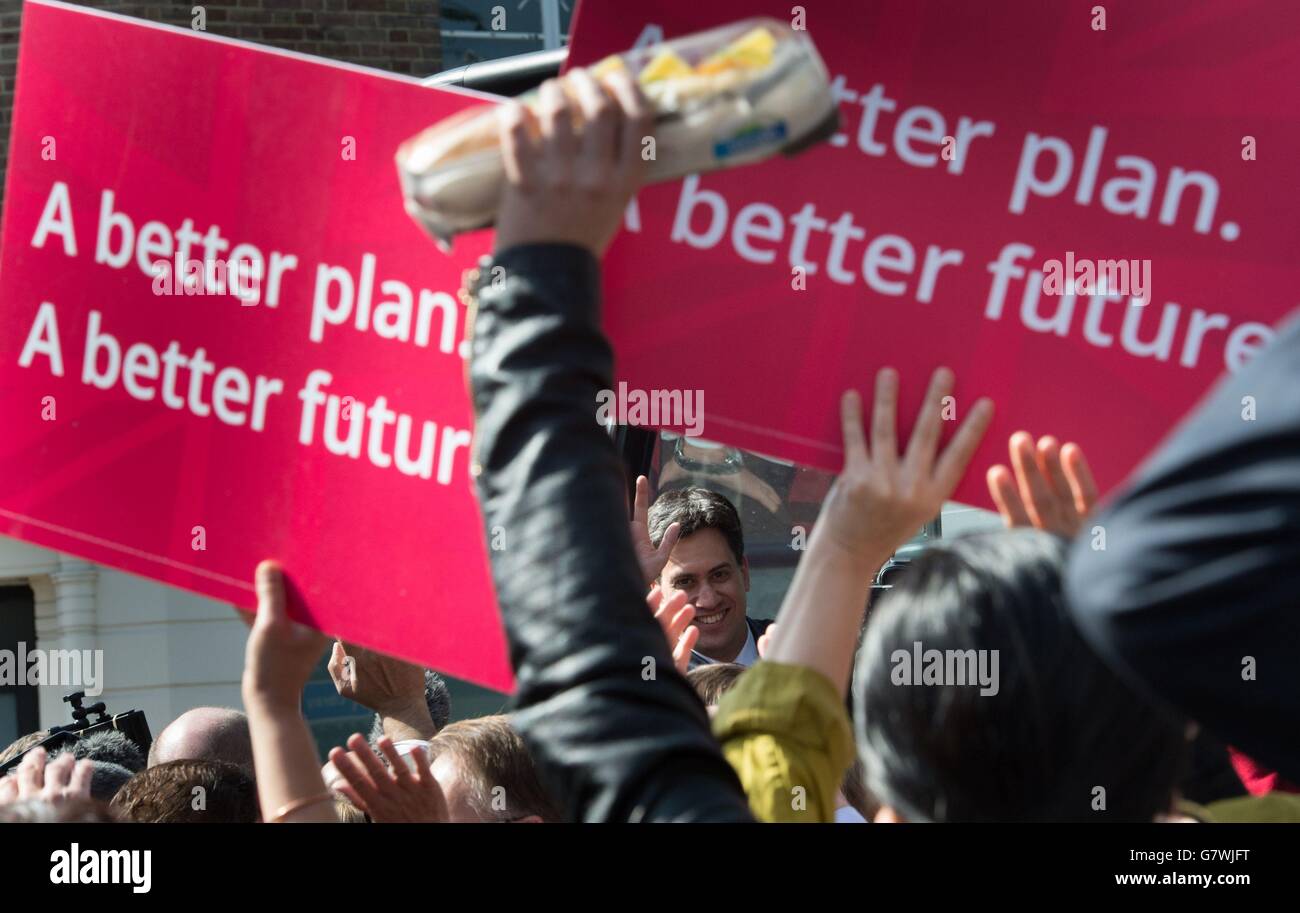 Labour Party leader Ed Miliband meets supporters in Crouch End, north ...