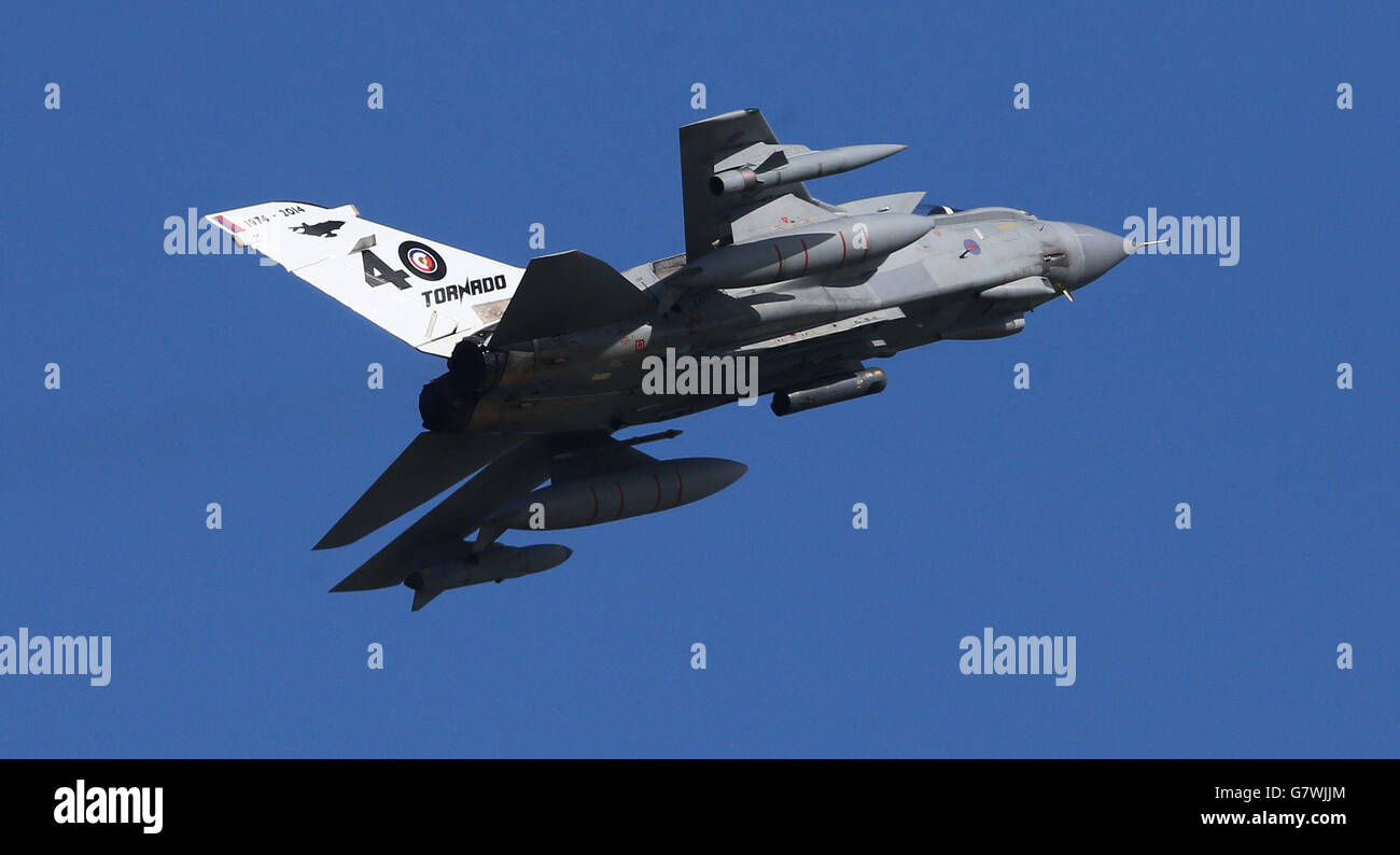A Royal Air Force Tornado GR4 flies over Portrush, to launch the 'Air ...