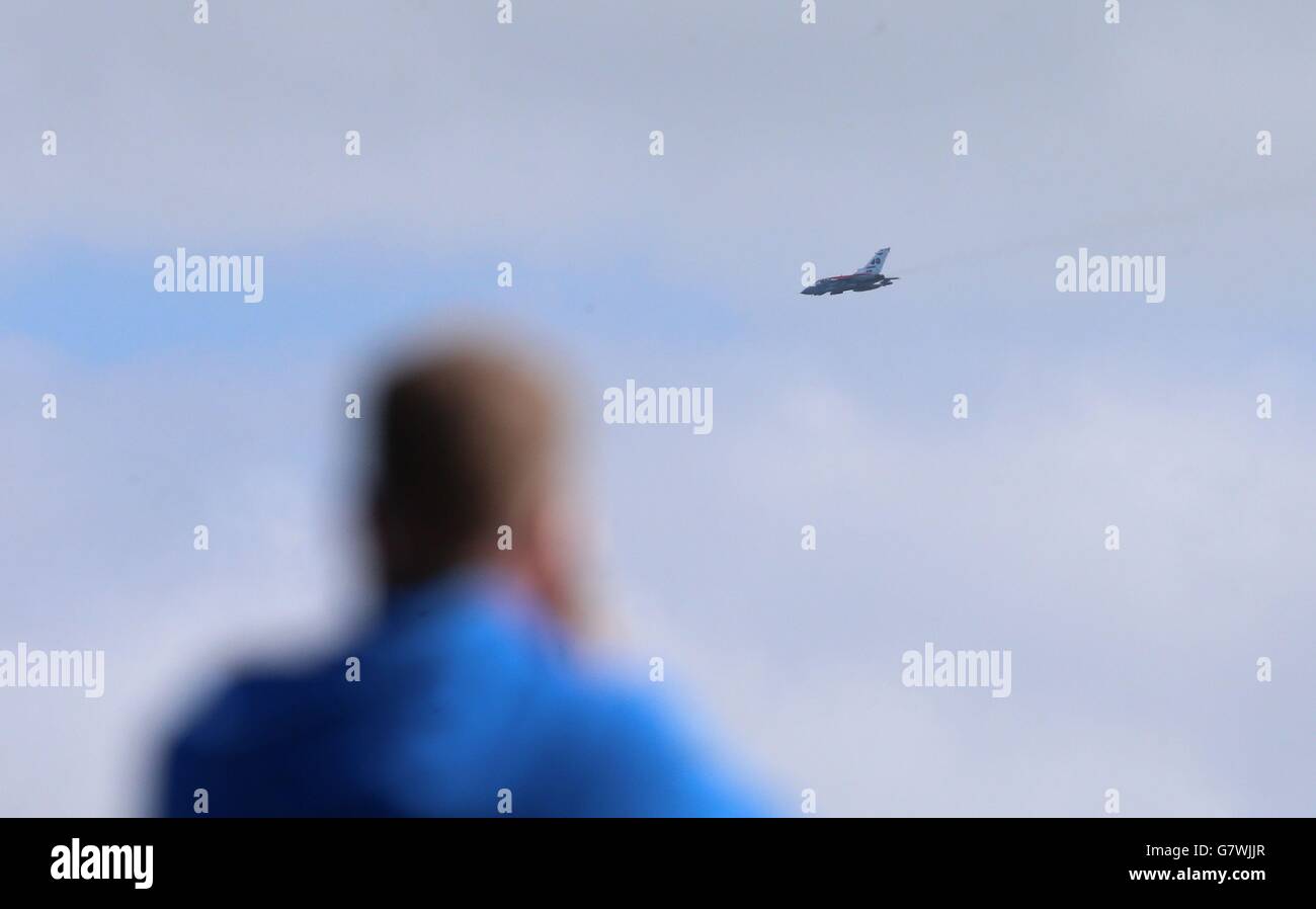 A Royal Air Force Tornado GR4 flies over Portrush, to launch the 'Air ...