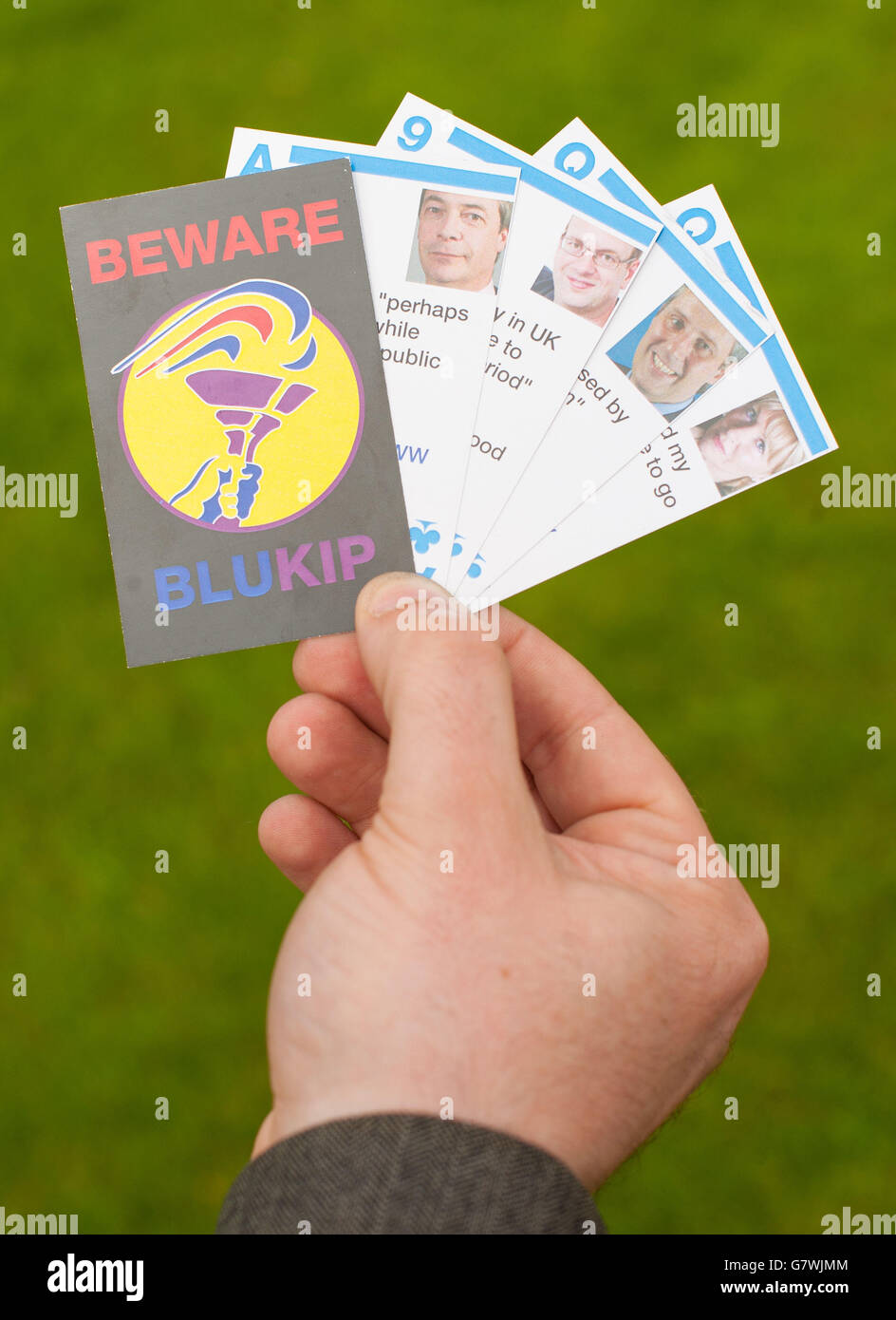 A set of 'Beware BLUKIP' playing cards issued by the Liberal Democrat ...