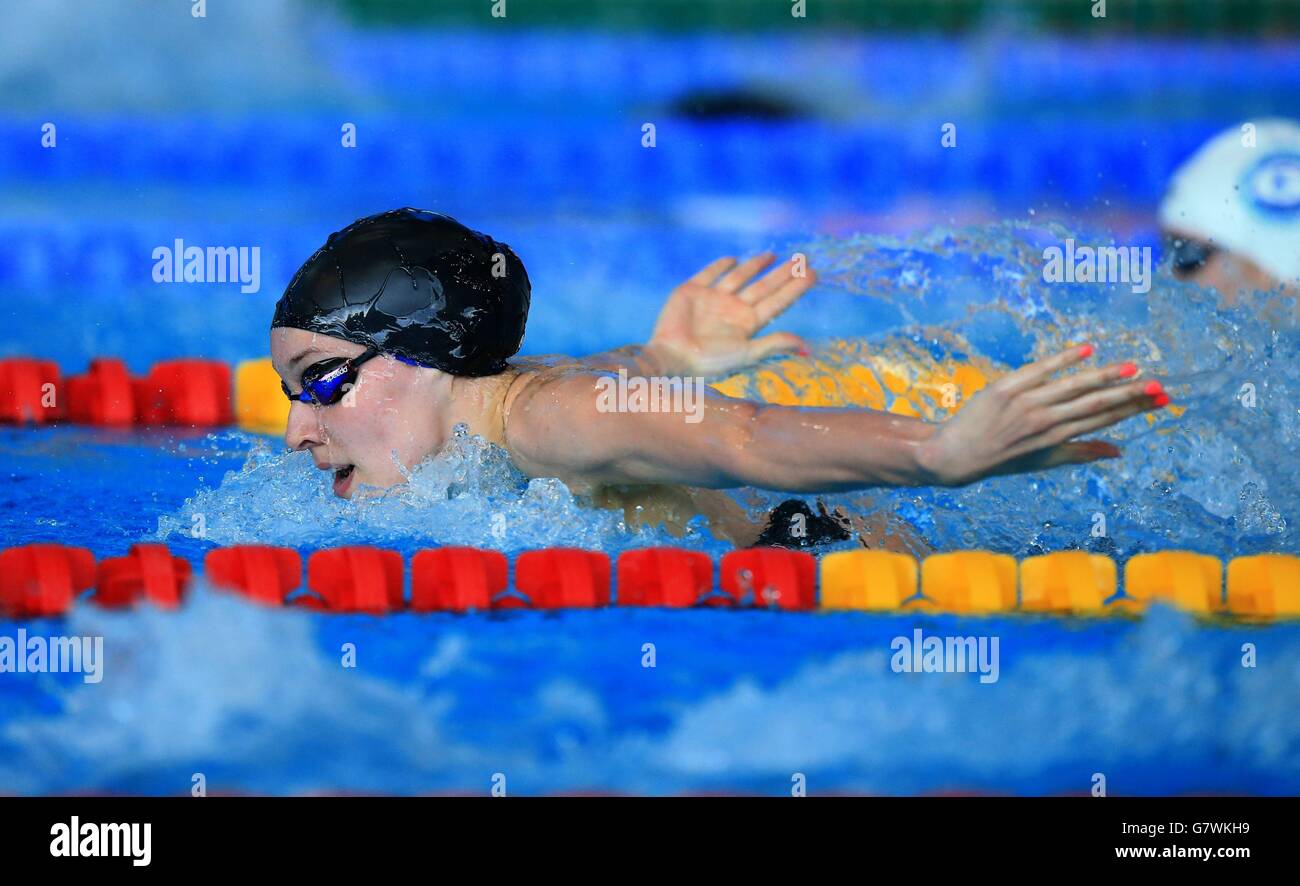 Alys Thomas during her women's 100m butterfly heat during the British ...